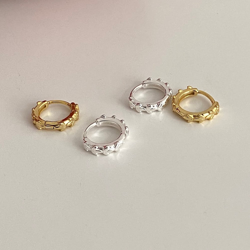 [925silver] Leaf One Touch Earrings – MYSOUL STYLE