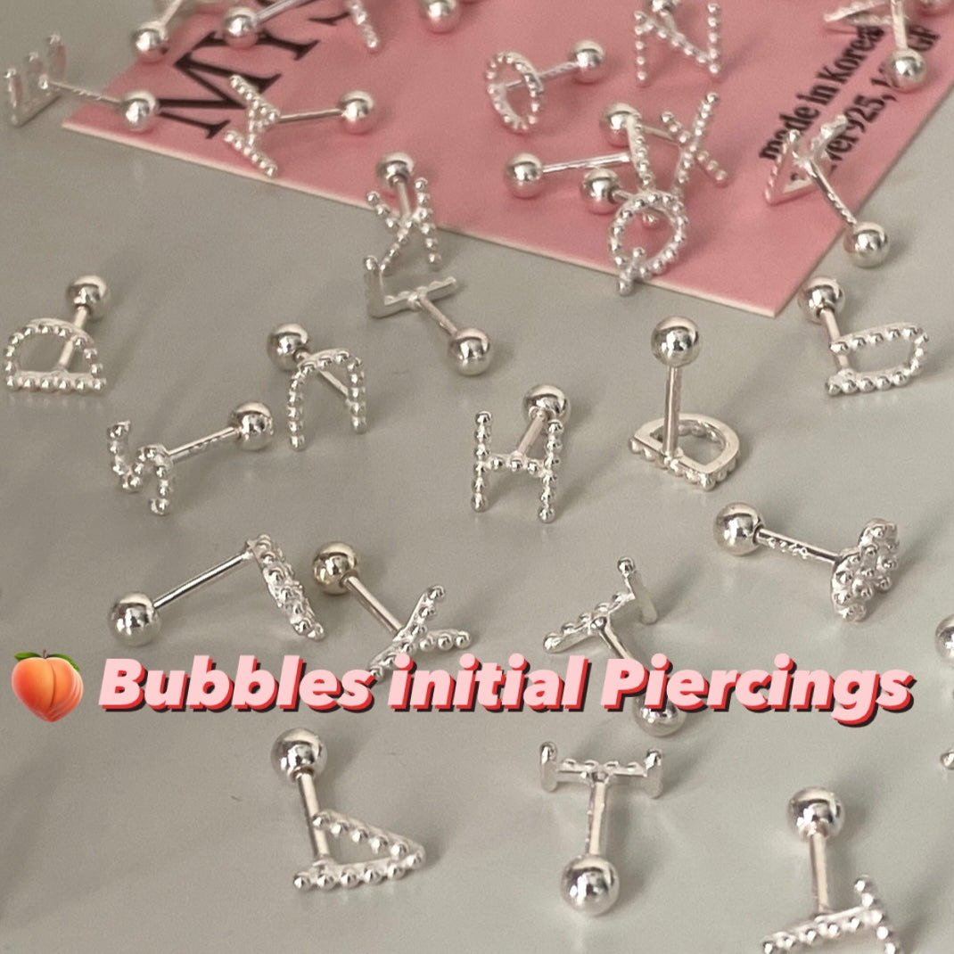 [925silver] Bubbles initial Piercing – MYSOUL @inthewood