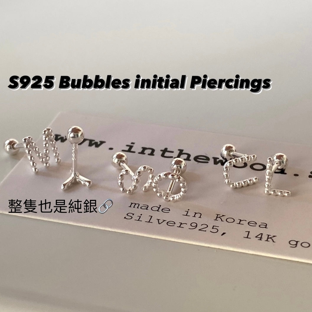 [925silver] Bubbles initial Piercing – MYSOUL @inthewood