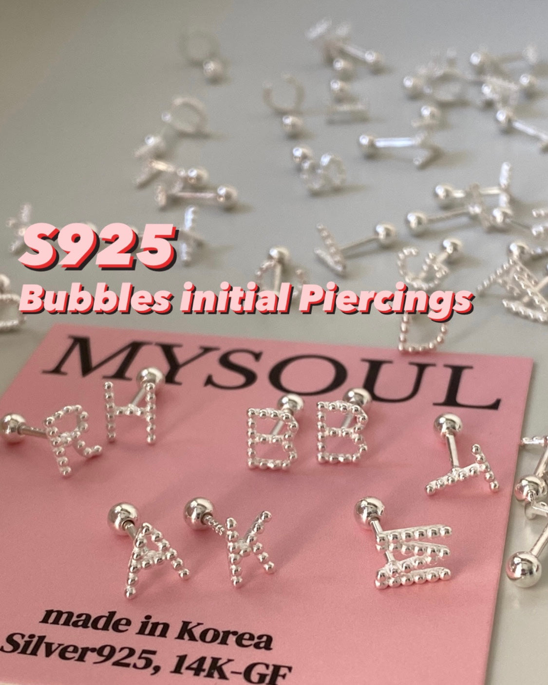 [925silver] Bubbles initial Piercing – MYSOUL @inthewood